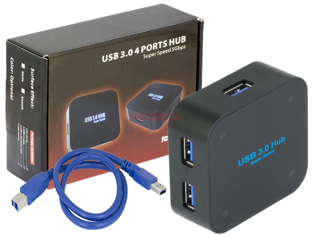 Super Speed 5Gbps USB 3.0 4 Ports Hub Individual Port Indicator ...